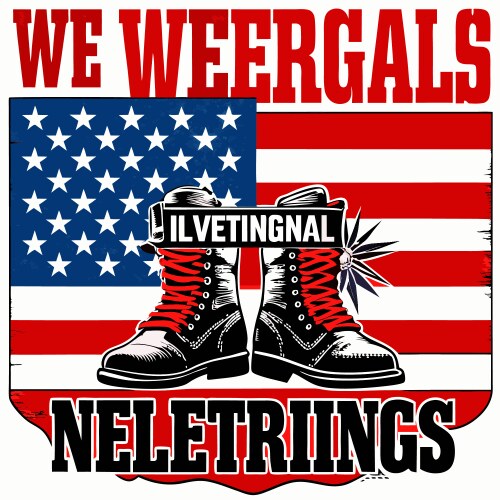 American veteran us maps boots and weapon Vector Image