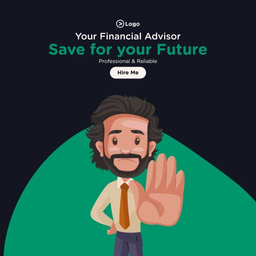 Banner design of your financial advisor Royalty Free Vector