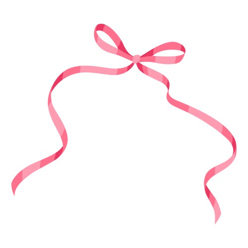 Curly ribbon with bow beautiful decorative Vector Image