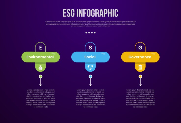 Esg infographic template with creative rectangle Vector Image