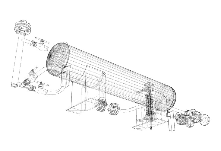 Tank filter icon outline water treatment Vector Image
