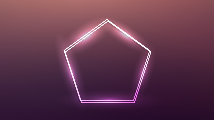 Neon double frame with shining effects Royalty Free Vector