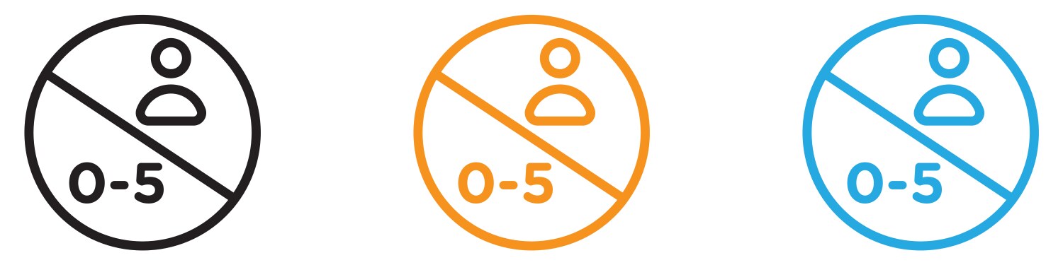 Age restriction sign for child logo set Royalty Free Vector