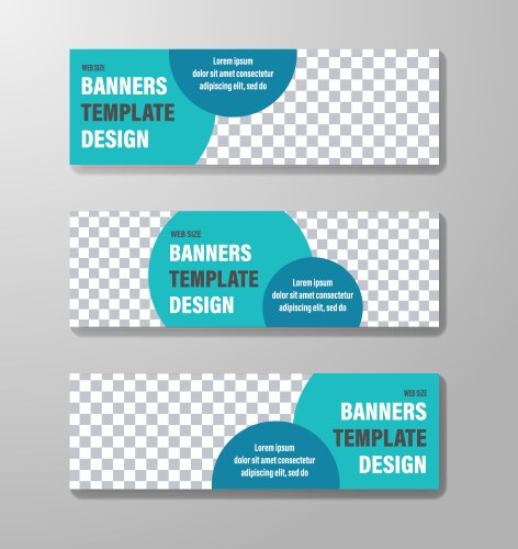 Template of horizontal web banners with diagonal Vector Image