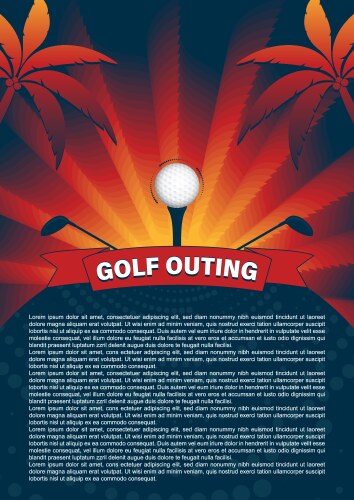 Golf outing template design with ball Royalty Free Vector