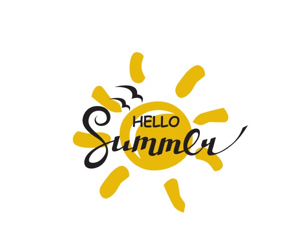 Summer word written with elegant cursive font Vector Image