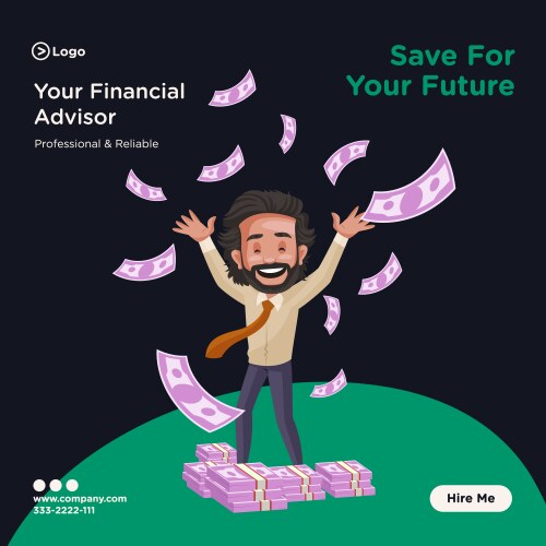 Banner design of your financial advisor Royalty Free Vector