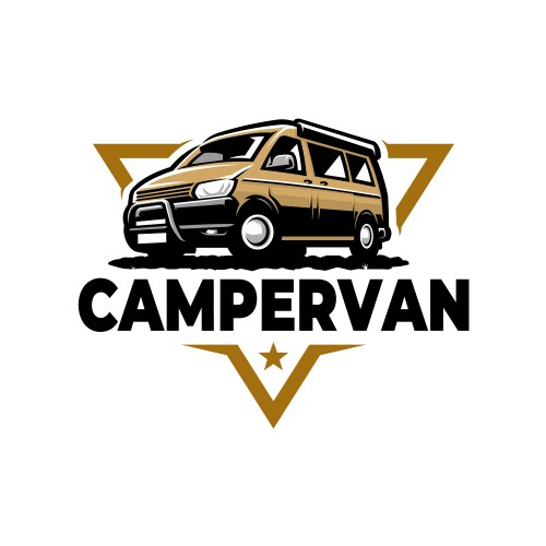 Rv camper van motor home logo Royalty Free Vector Image