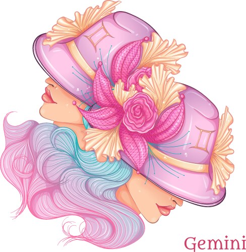 Astrological sign of gemini as a beautiful girl Vector Image