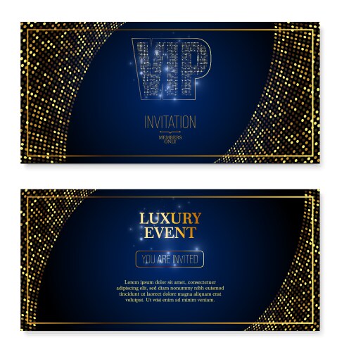 Vip banners premium invitation card with golden Vector Image