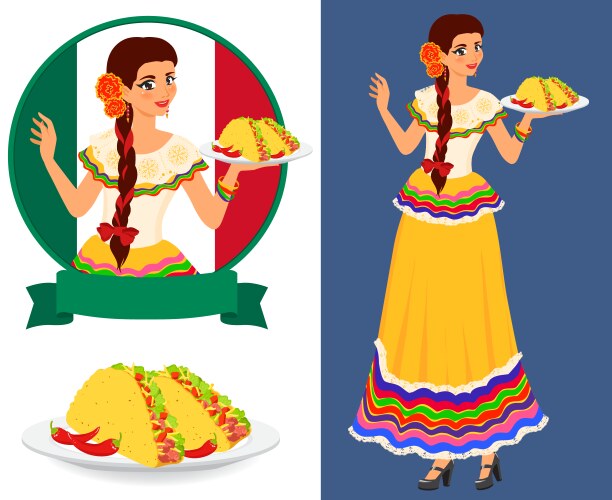 Taco mexican food Royalty Free Vector Image - VectorStock