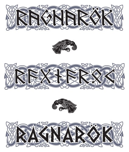 Scandinavian viking symbols set Royalty Free Vector Image