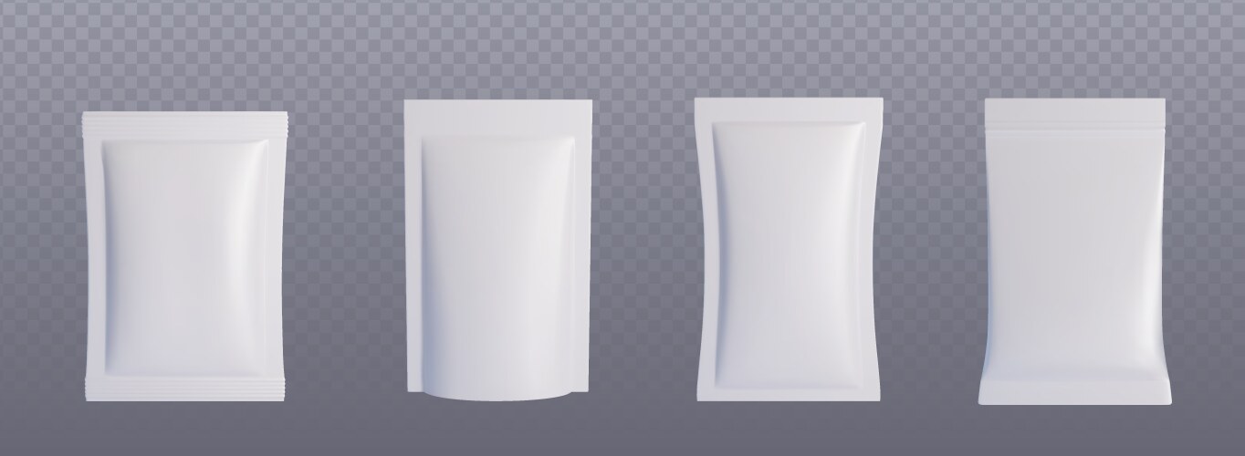 White pouch bag mockup on transparent background Vector Image