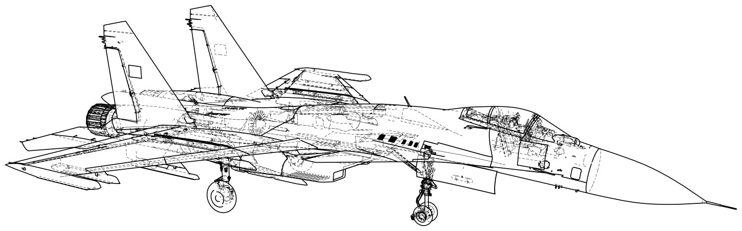 Outline of jet fighter design Royalty Free Vector Image