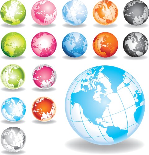 Globe set Royalty Free Vector Image - VectorStock