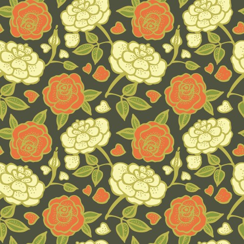 Seamless floral pattern with roses Royalty Free Vector Image