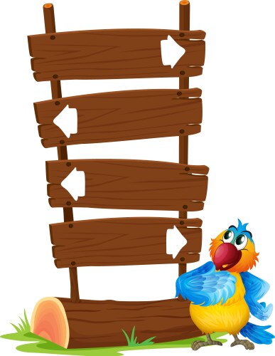 Parrot honey bee signboard Royalty Free Vector Image