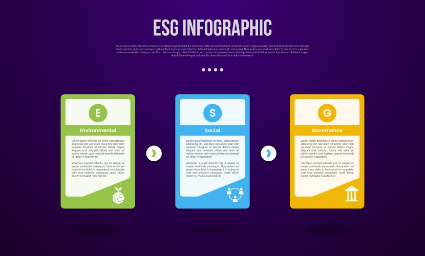 Esg infographic template with big table box Vector Image