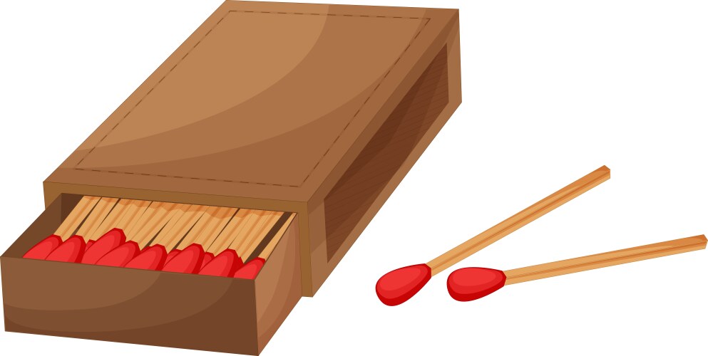 Matches and a matchbox icon Royalty Free Vector Image
