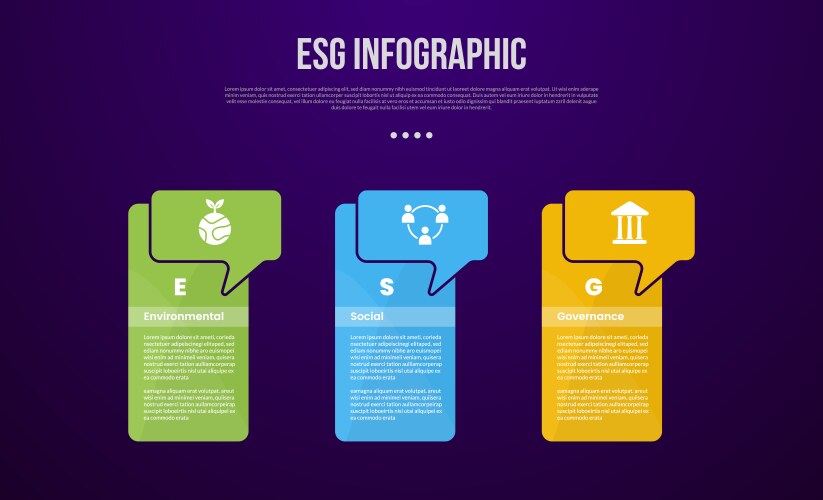 Esg infographic template with creative big Vector Image