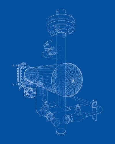 Industrial tank with valves Royalty Free Vector Image