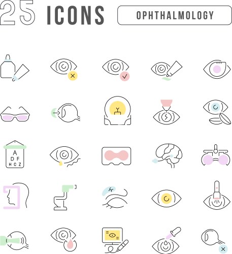 Color blindness test ophthalmology icon doodle Vector Image