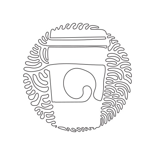 Round coffee symbol with cup Royalty Free Vector Image