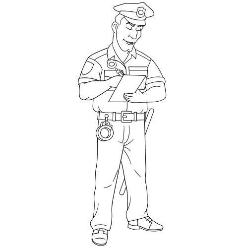 Policeman black and white clip art Vector Images & Graphics for ...