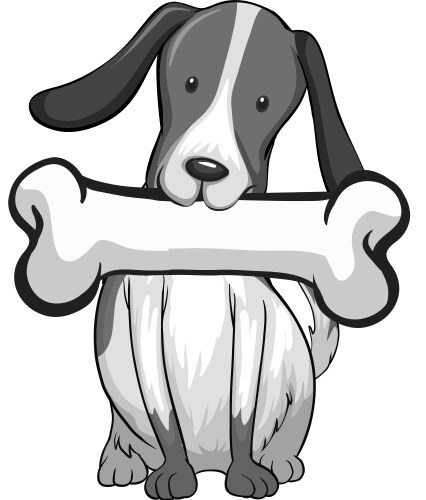 A dog with bone Royalty Free Vector Image - VectorStock