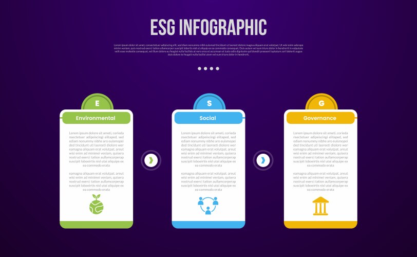 Esg infographic template with big table box Vector Image