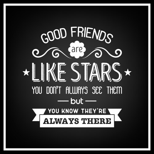 Friendship quote typographical background Vector Image