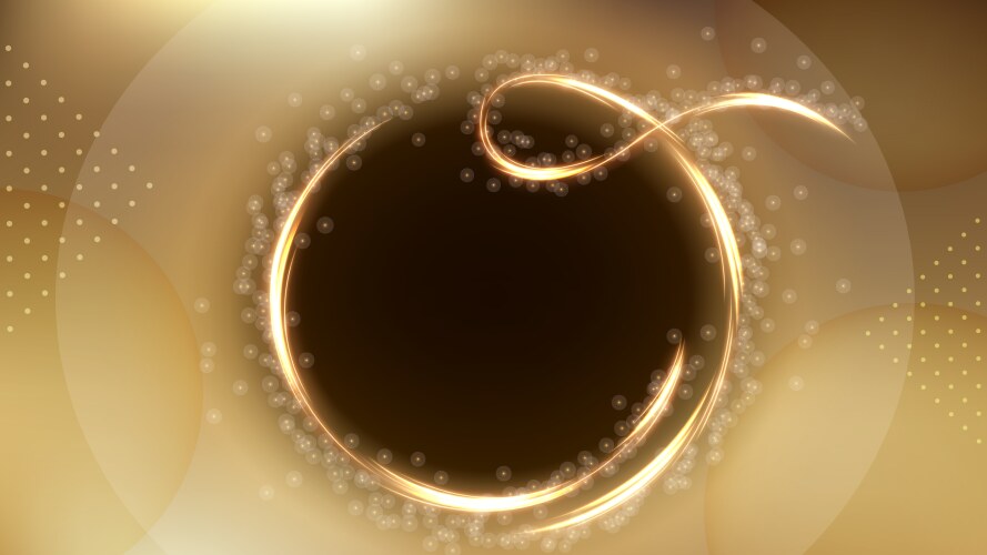 Golden circle ring background elegant gold light Vector Image