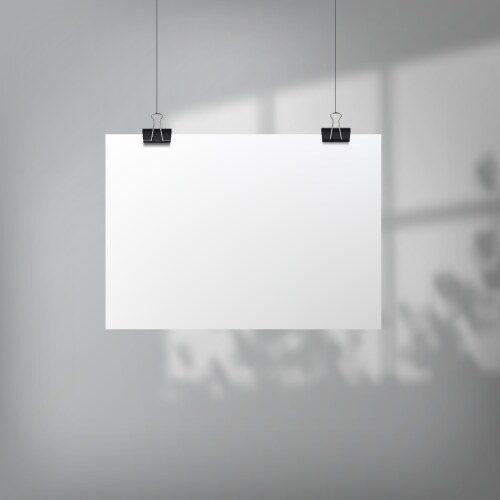 Poster hanging on a thread Royalty Free Vector Image