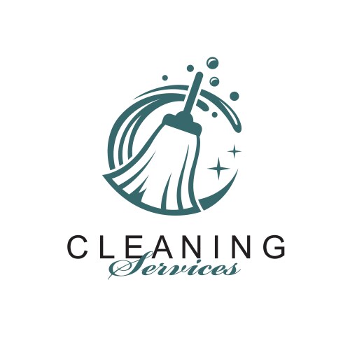 Simple cleaning service logotype Royalty Free Vector Image