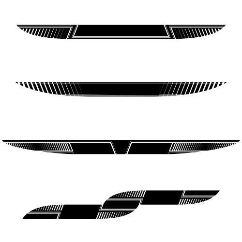 Racing three colours linear decals set Royalty Free Vector
