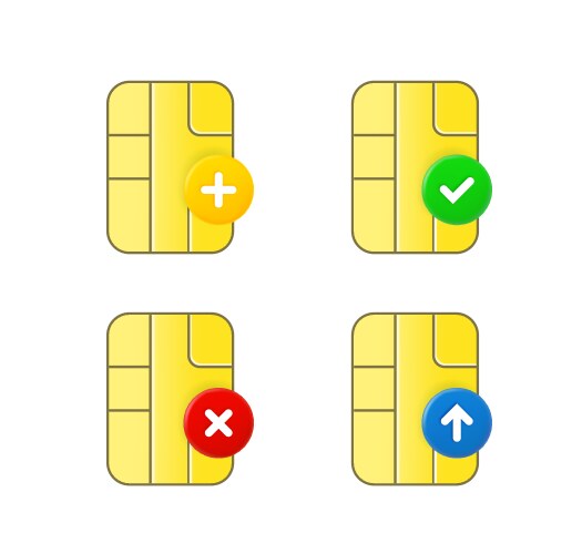 Sim card set Royalty Free Vector Image - VectorStock