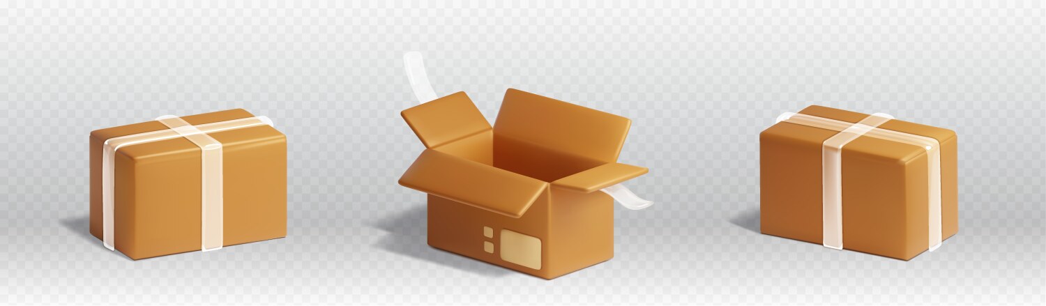 Empty cardboard boxes open carton package Vector Image
