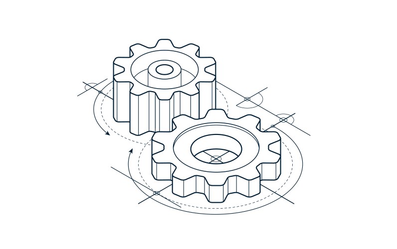 Engineer education concept gears and cogs Vector Image