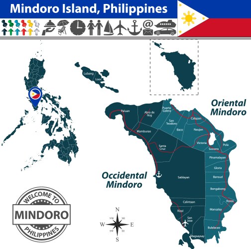 Map of philippines Royalty Free Vector Image - VectorStock