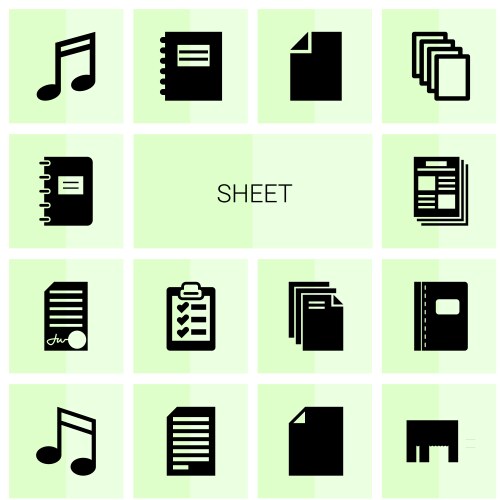 14 sheet icons Royalty Free Vector Image - VectorStock