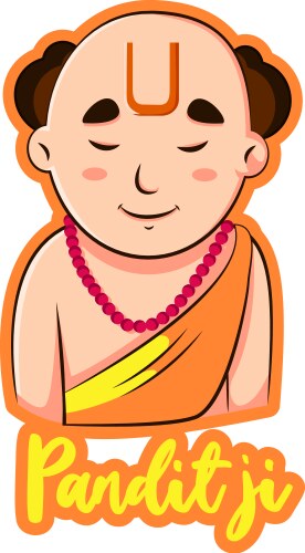 Indian pandit cartoon Royalty Free Vector Image