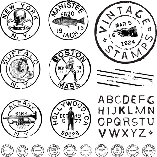Vintage stamp set Royalty Free Vector Image - VectorStock