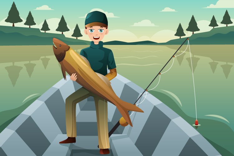 Man Holding Fish Vector Images (over 1,500)