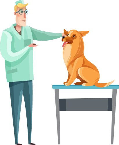A vet helping dog Royalty Free Vector Image - VectorStock