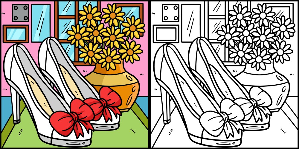 Shoes Coloring Page Vector Images (over 1,000)