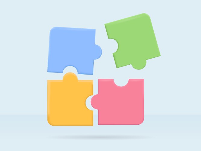 4 Piece Puzzle Vector Images (over 1,000)
