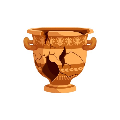 Ancient broken pottery and vase old cracked pot Vector Image