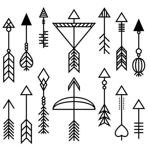 Arrow clip art set in on white background Vector Image