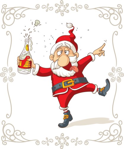Drunk santa cartoon Royalty Free Vector Image - VectorStock