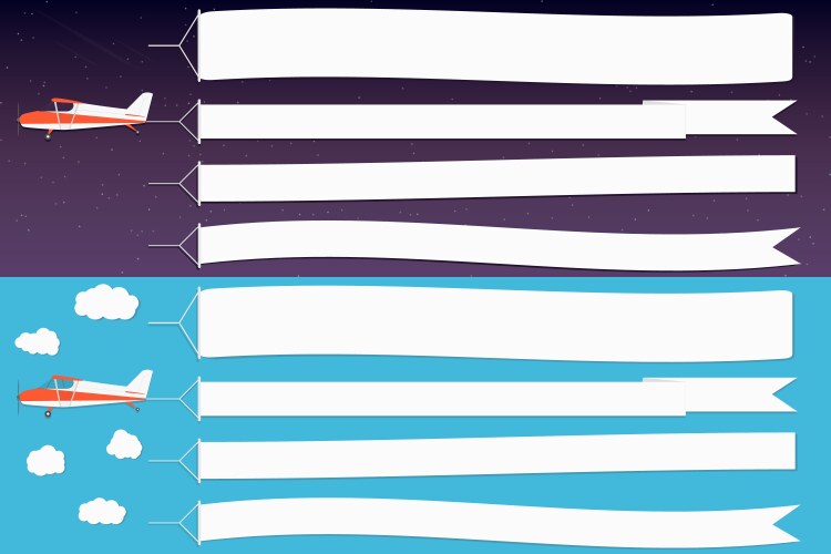 Flying Plane with Horizontal Advertising Banner Vector Images (over 140)